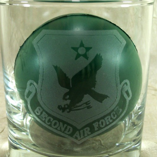 Second Air Force Etched Rock Glass U.S. Air Force USAF Keesler AFB ...