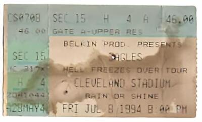 THE EAGLES ~1994 Hell Freezes Over Concert Tour Ticket in Cleveland ...