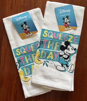 Disney 2 Pack Kitchen Towel Set Mickey Minnie Mouse Lemon Citrus ...