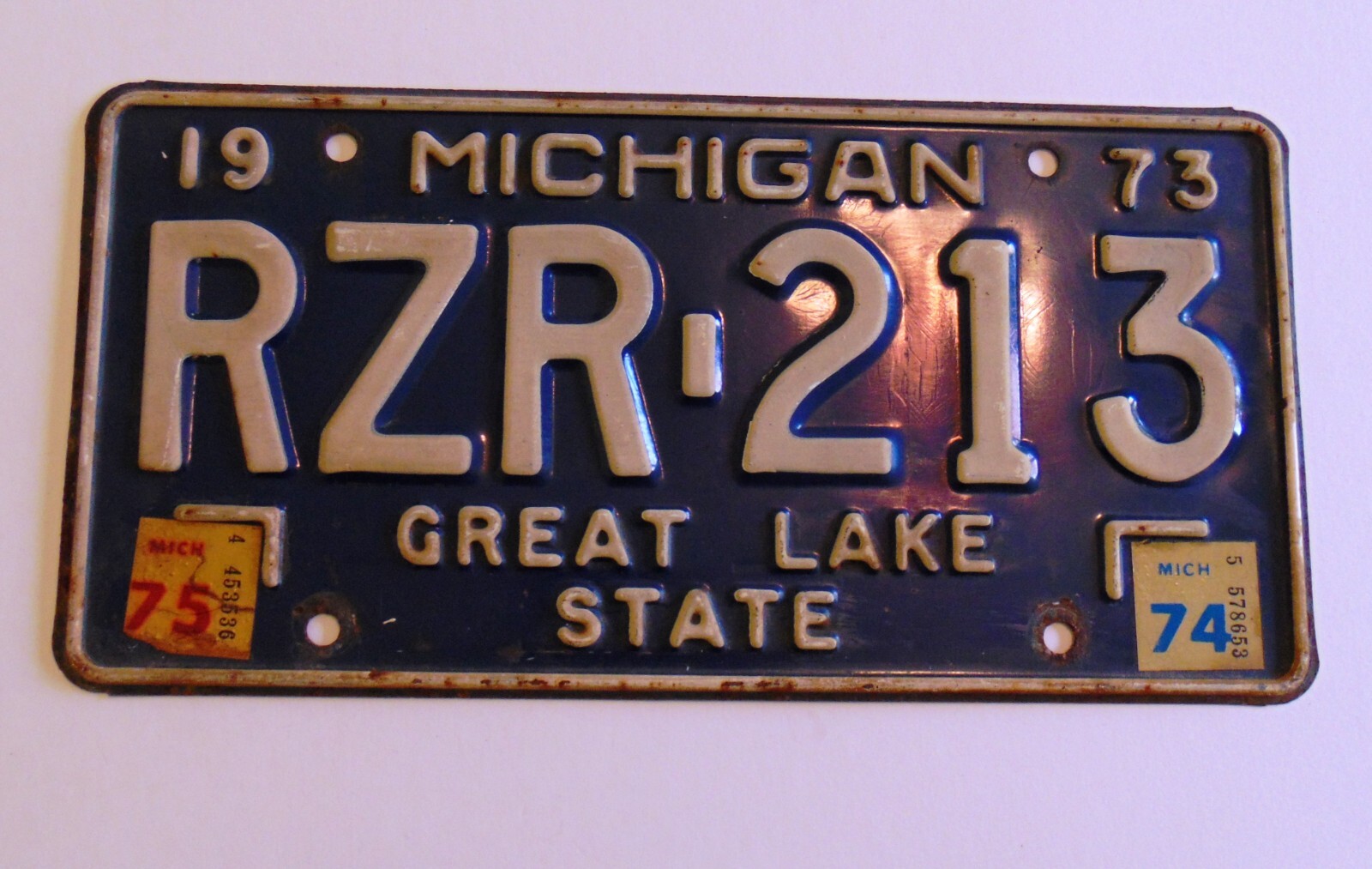 1973 Michigan Great Lake State License Plate Tag RZR 213 ~ RAZOR | eBay