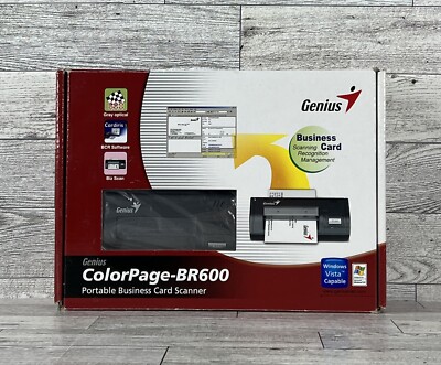 Genius ColorPage-BR600 Portable Business Card Scanner Cardiris 3.5 BCR ...