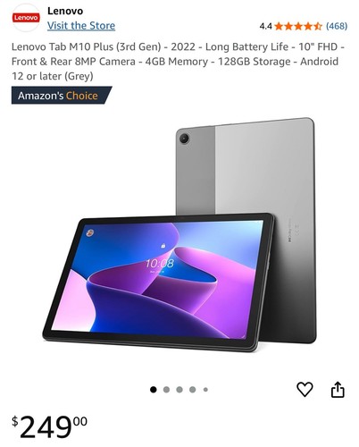 Brand New Sealed! 4g Lenovo Tab M10 + (3rd Gen) 128g Android 12 Tablet ...