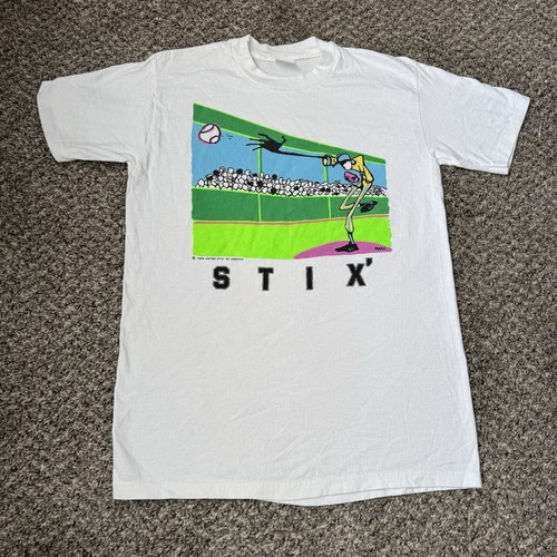 Vintage Stix T Shirt Mens M Baseball Cartoon Single Stitch 80s Pitching ...