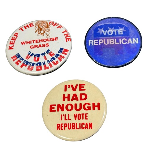 Vintage Republican Campaign Pinback Buttons Lot Of 3 Vote GOP USA ...