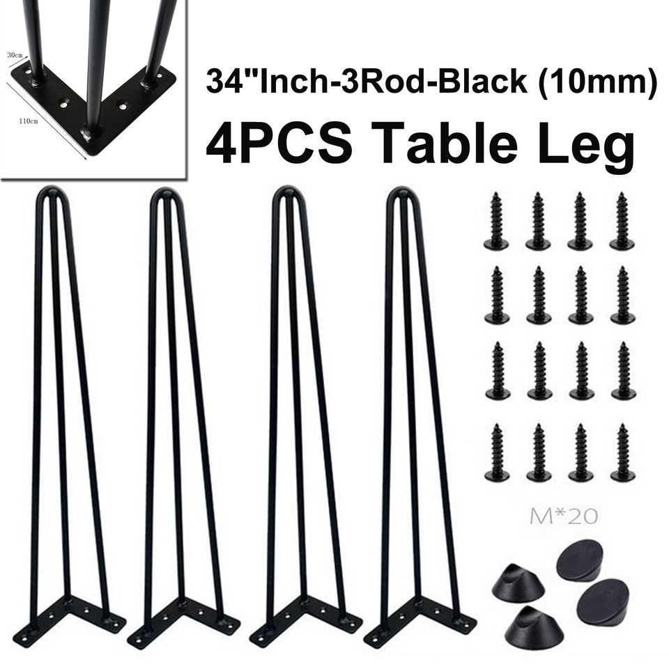 4 x Hairpin Legs / Hair Pin Legs Set for Furniture Bench Desk Table ...