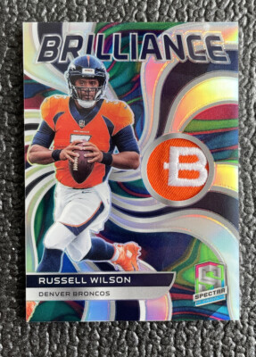 🔥1/1! RUSSELL WILSON 2022 SPECTRA NEON MARBLE USED BRONCOS JERSEY TAG # ...