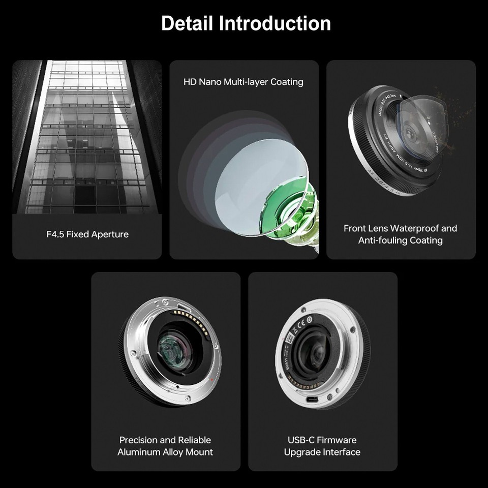 VILTROX 28mm F4.5 XF Pancake Full Frame AF Prime Lens for Fuji X-Mount ...