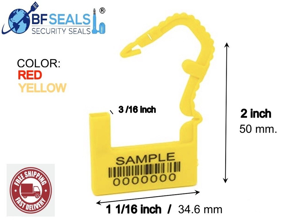Plastic PADLOCK, ECO- , Numbered and Barcode, Yellow color, 200 pcs. | eBay