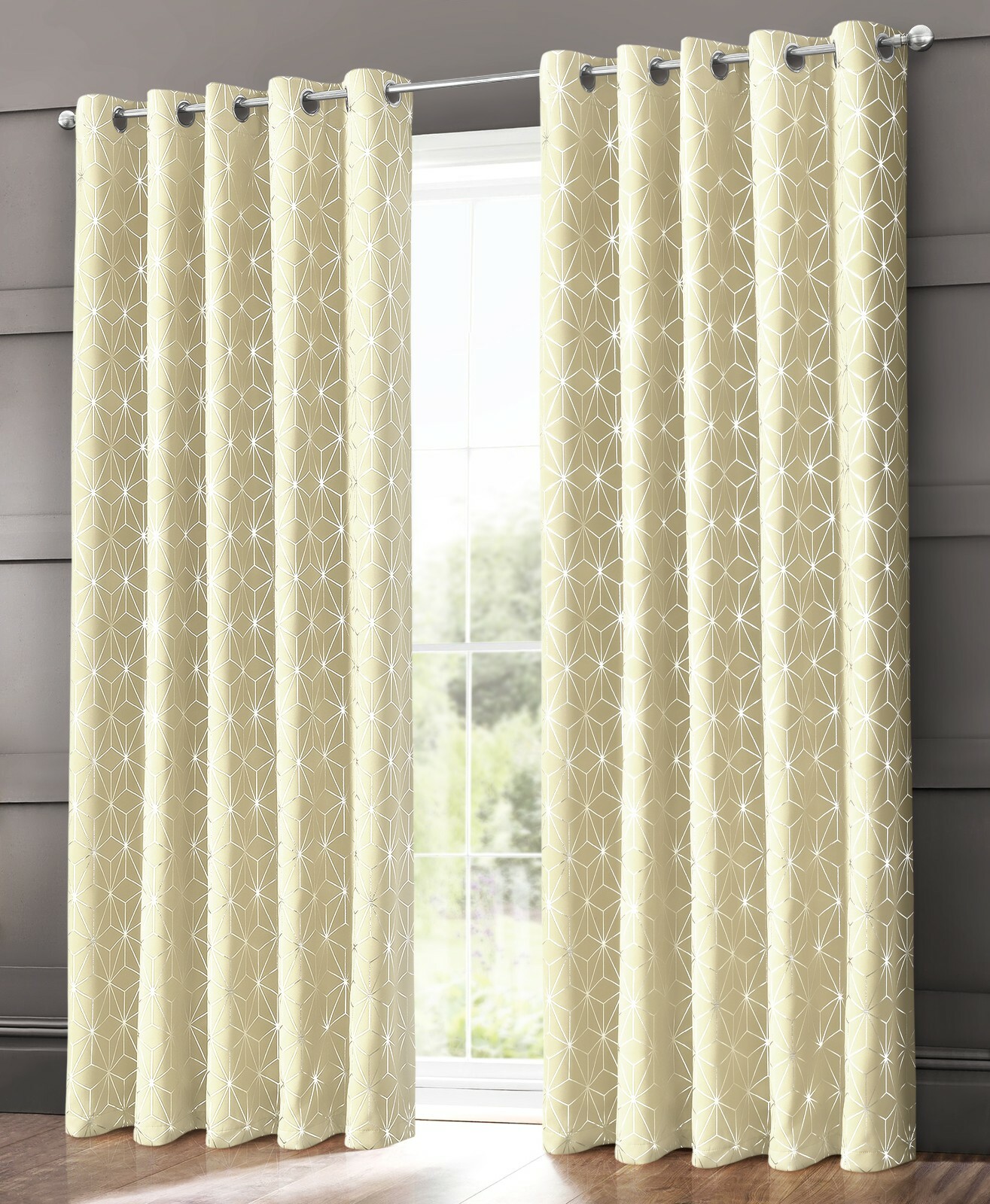 Thermal Insulated Sun Block Out Curtain Pair Ready Made Eyelet Ring Top ...