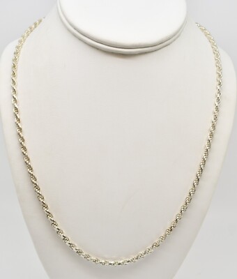 Sterling Silver Thick Rope Chain Linked Necklace 21.0" #FMY210 | eBay