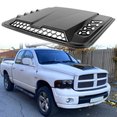 For Dodge Ram 1500 2500 3500 Carbon Air Flow Intake Bonnet Scoop Hood ...