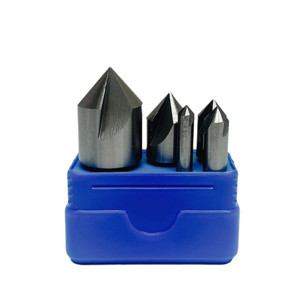 5 Pc HSS 3 Flute Countersink Set High Speed Steel Countersinks 1/4 ...