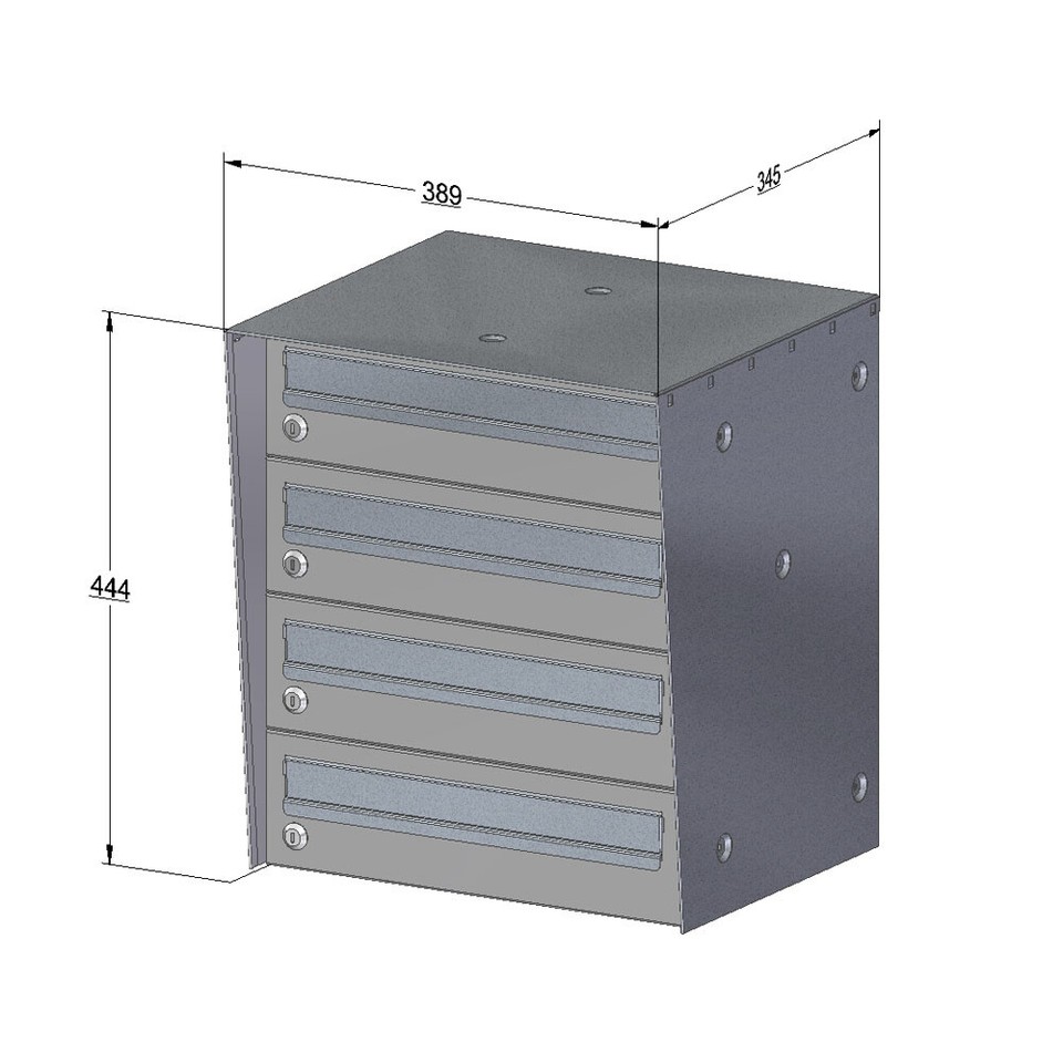 Letterboxes for Flats & Apartments E3, Multiple Post Boxes, RAL 7016 ...