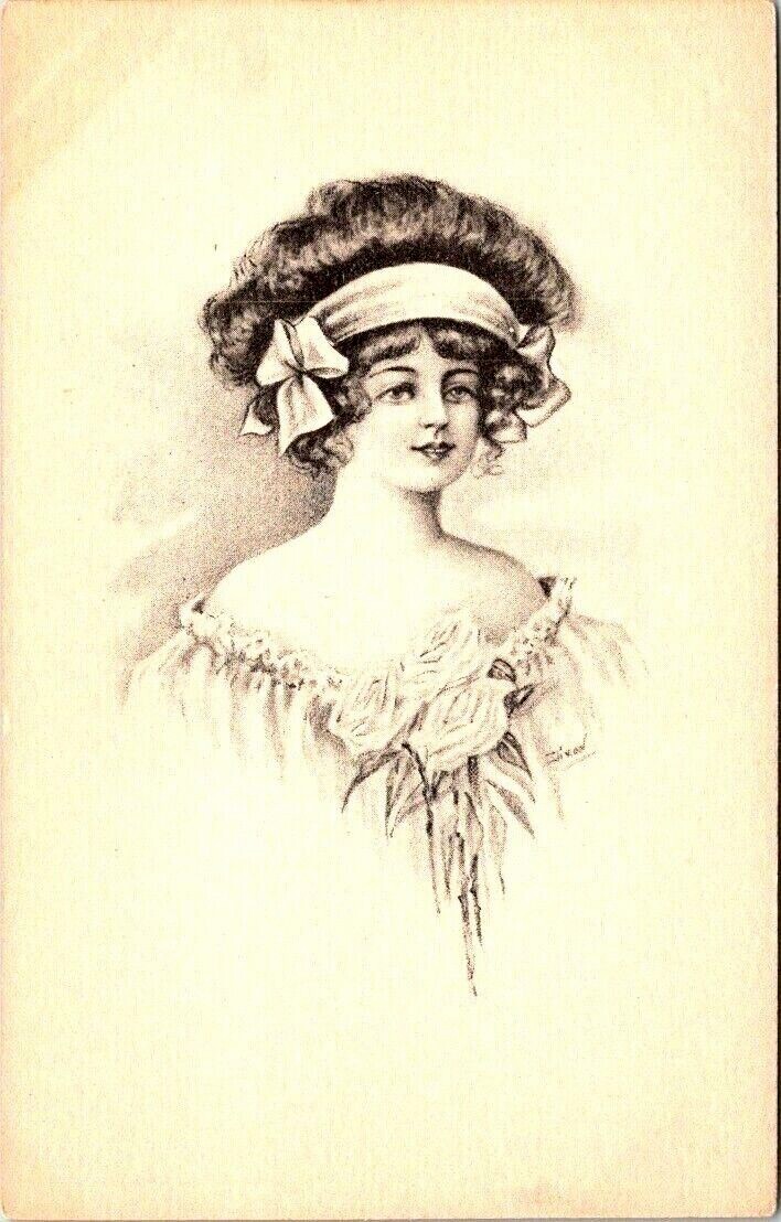 Postcard Pretty Woman Gravure Series No. 832 Artist Signed Violet Dixon ...