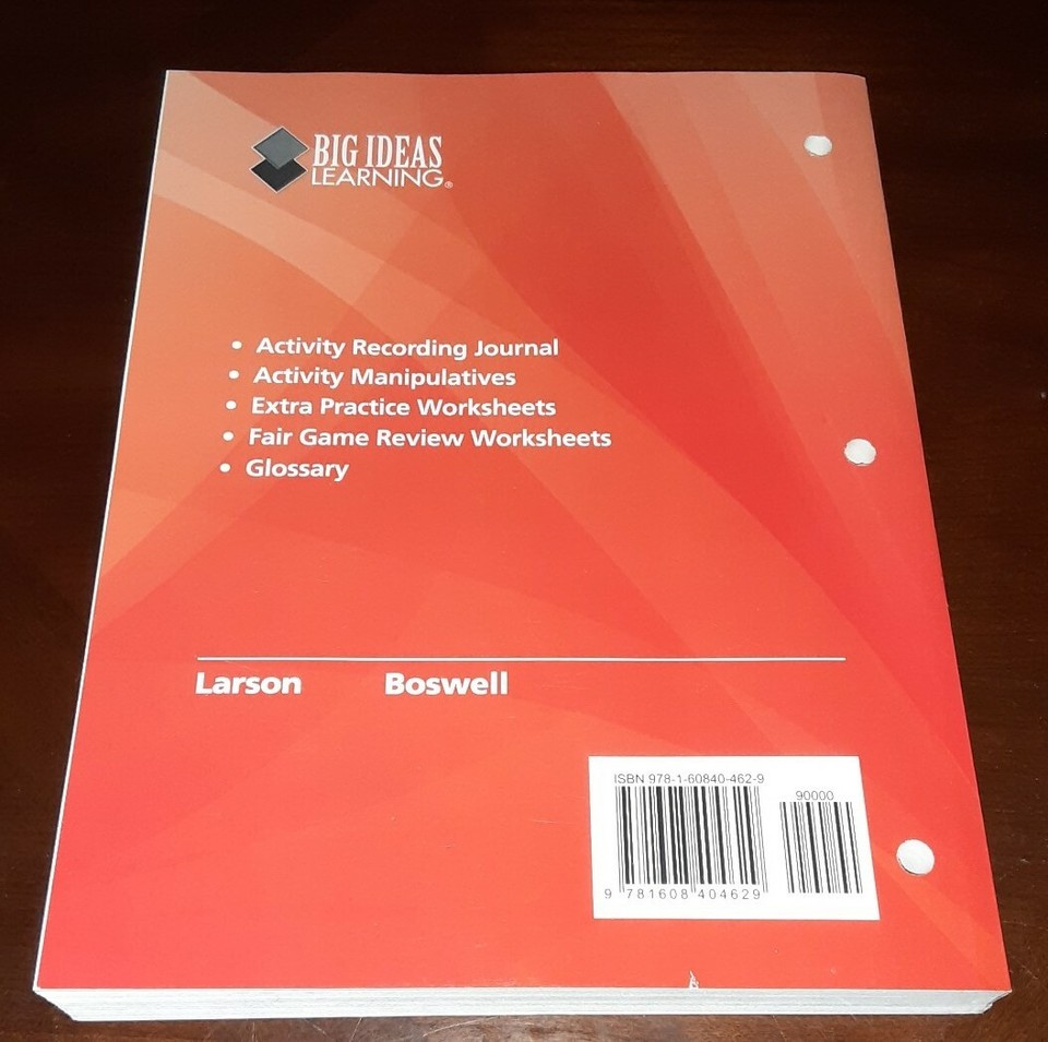 Big Ideas Math Accelerated Student Text & Record Practice Journal NL4 ...