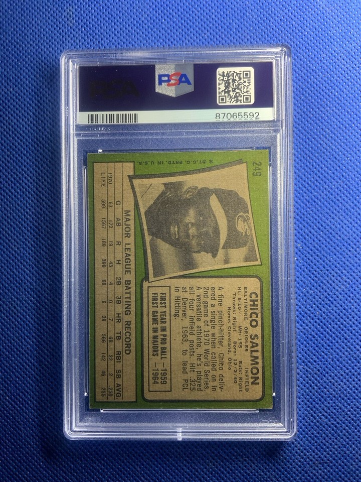 1971 Topps #29 Chico Salmon Baltimore Orioles PSA 5 EX | eBay
