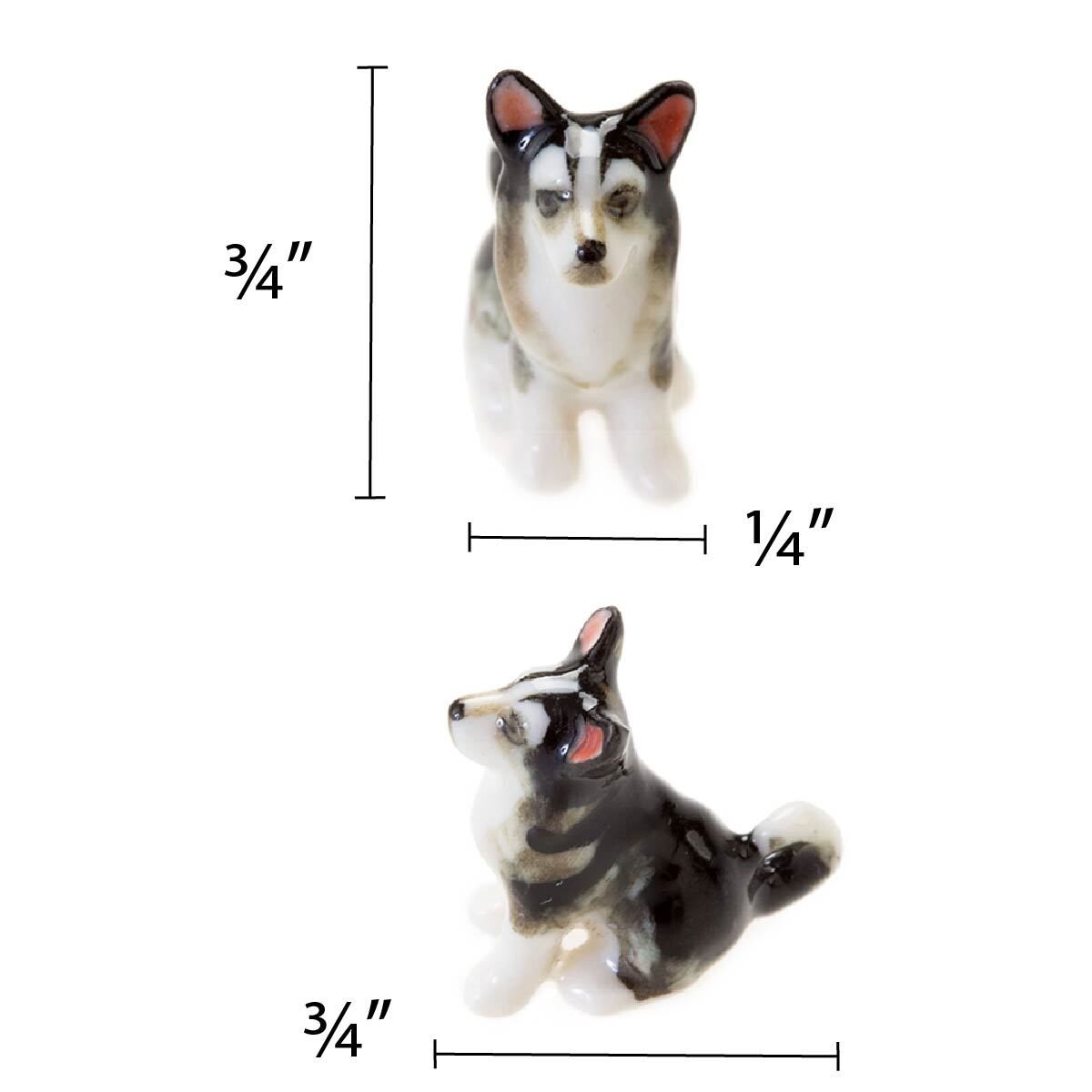 Husky Miniature Siberian Dog Figurine Collectibles Ceramic Dolls ...