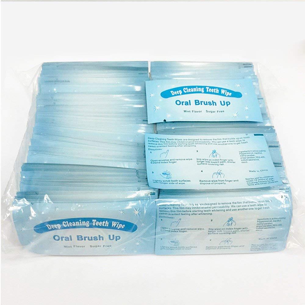 100 Pcs Disposable Textured Deep Cleaning Teeth Wipes Finger Brush ...