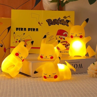 Pokemon Pikachu Cute Night Light Battery Powered Glowing Kids Gift Lamp ...