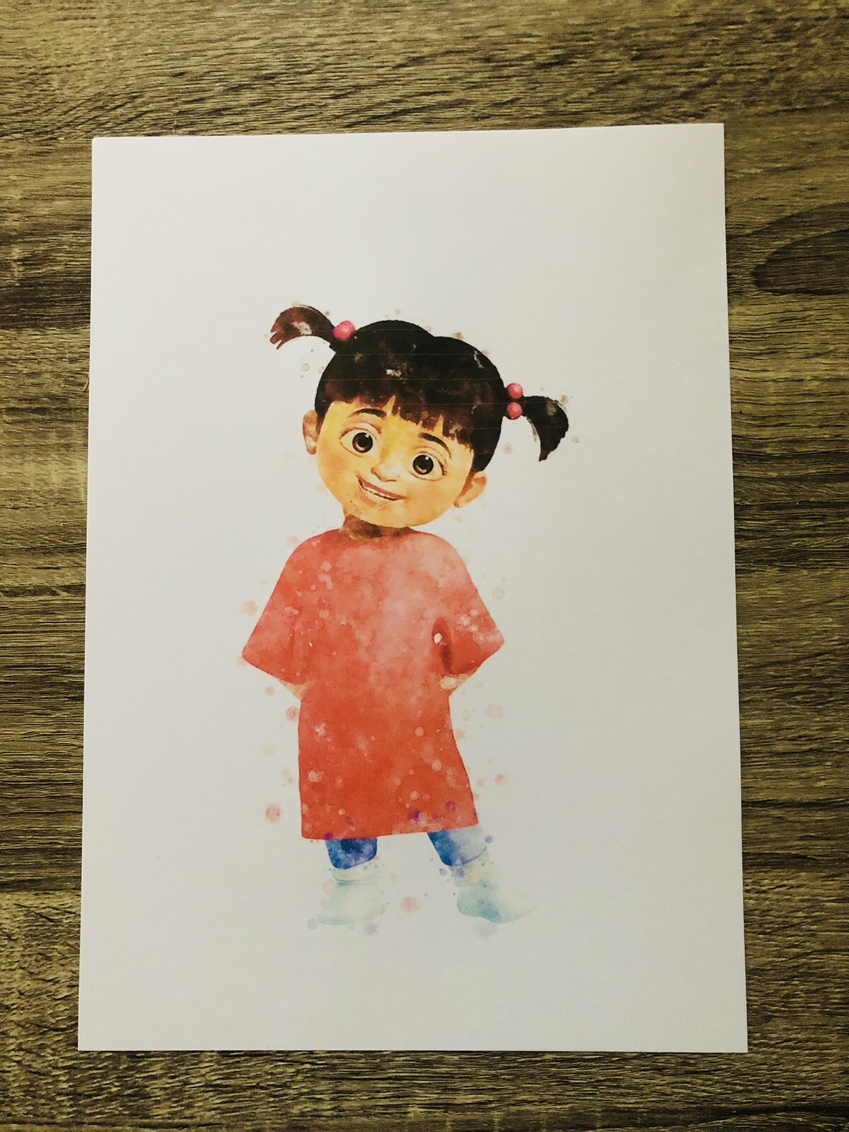 Disney Monsters Inc Baby Boo Picture Print Wall Art Watercolour Size A4 ...
