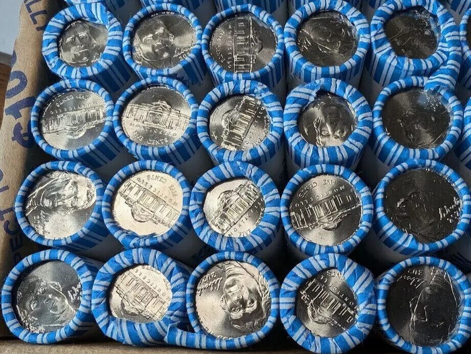 1) ROLL-2024-P JEFFERSON NICKELS BU/Uncirculated-ORIGINAL BANK WRAPPED ...