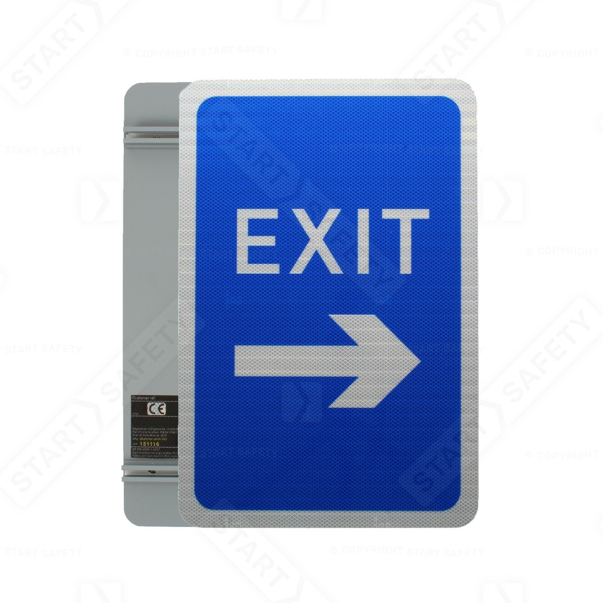 Blue Exit Sign Fire Exit Keep Clear Sign, 45x15cm, Rigid | Exit & Fire