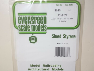 Plain White Sheet 6" x 12" .030" Thick Evergreen Scale Models Plastic ...