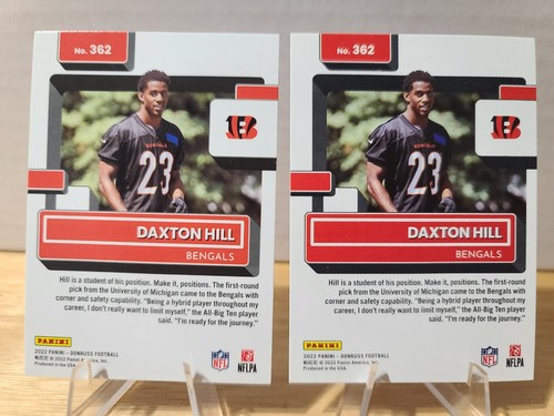 Daxton Hill 2022 Donruss Rated Rookie Blue Press Proof #362 + Donruss ...