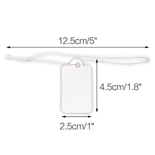 500 Pcs White Marking Tags Price Tags Strung Price Labels Display Tags ...