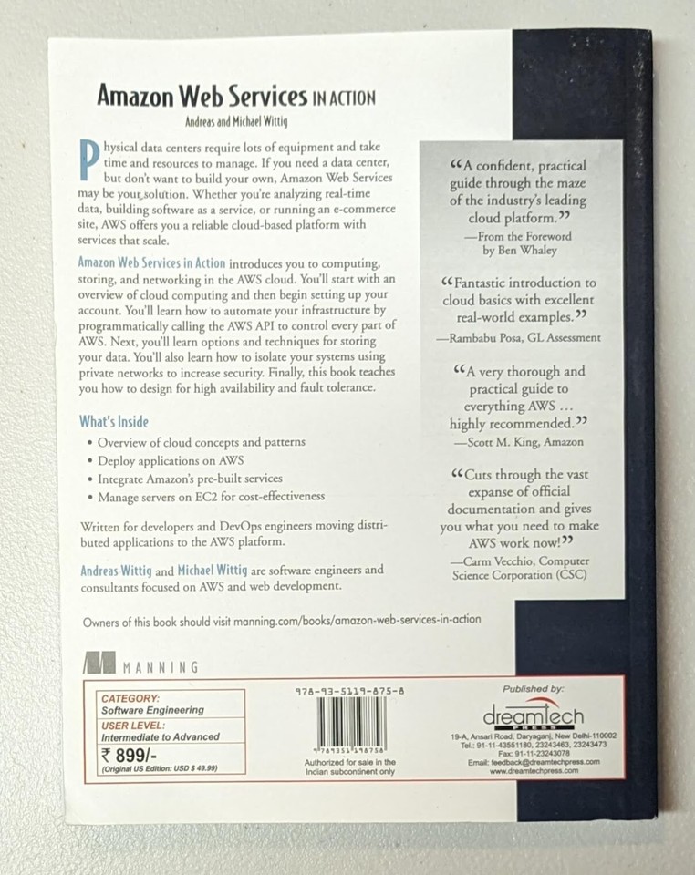 AMAZON WEB SERVICES IN ACTION, by Andreas Wittig & Michael Wittig | eBay
