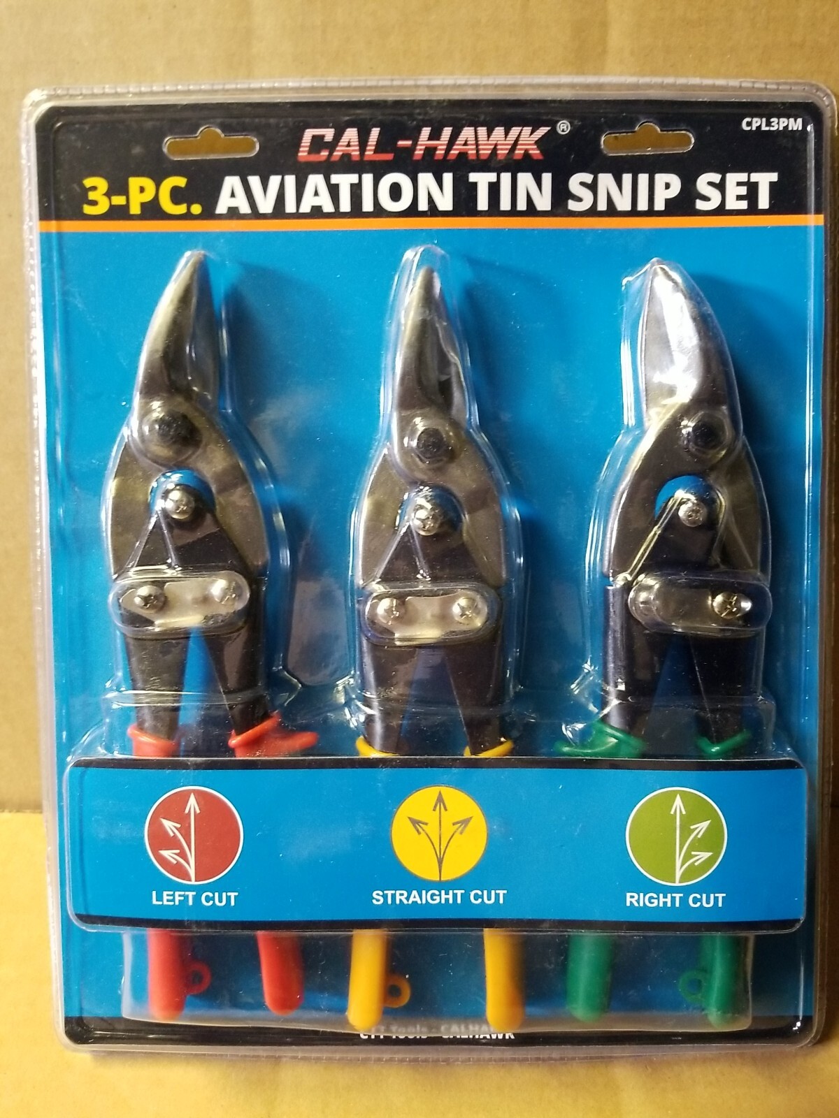 Cal-Hawk 3 Piece Aviation Tin Snip Set Left Right Straight Cut | eBay