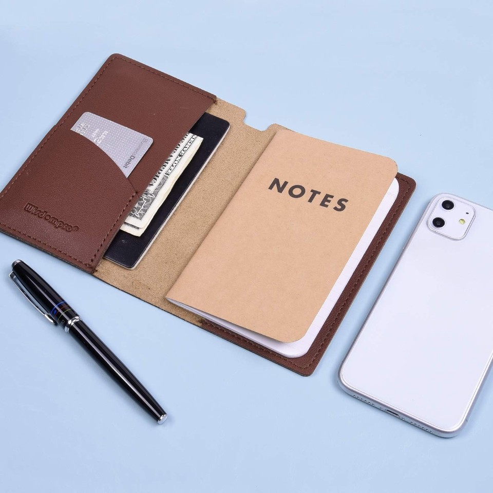 Wisdompro Journal Cover, 2 Pack PU Leather Notebook Cover for Field ...