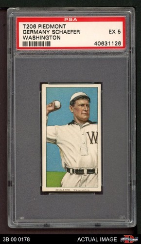 1909 T206 Germany Schaefer Washington Senators VARIATION PSA 5 - EX | eBay