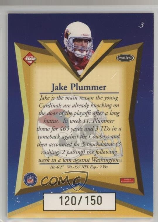 1998 Collector's Edge Masters 50-Point Gold /150 Jake Plummer #3 | eBay