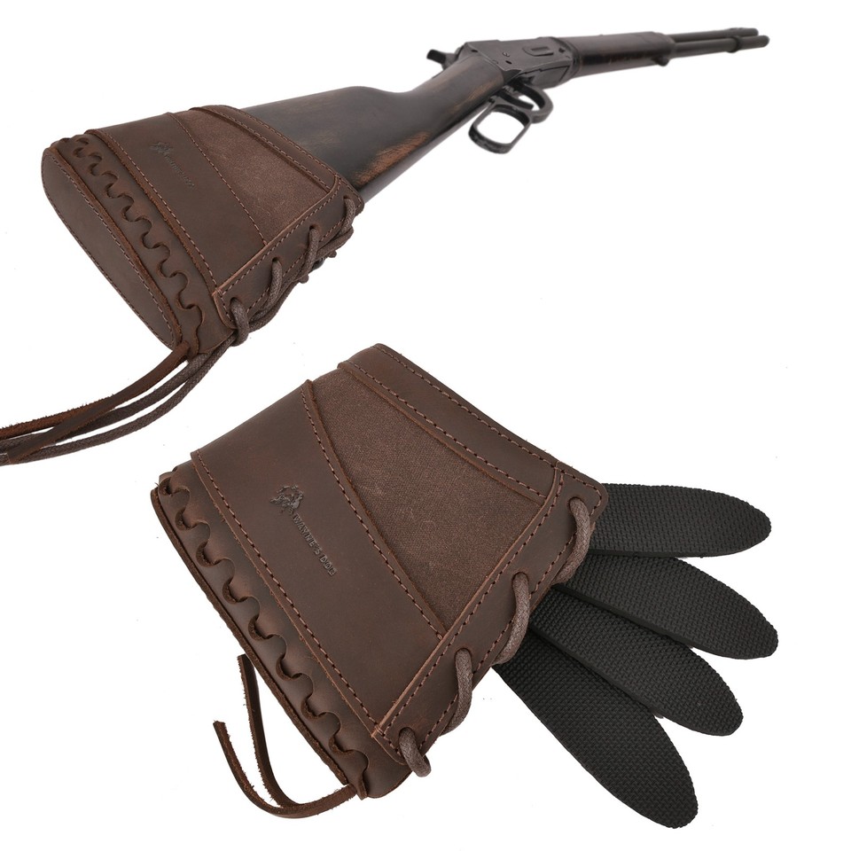 USA Leather Riflle Buttstock Gun Recoil Pad Butt Cuff Cover Shoulder ...