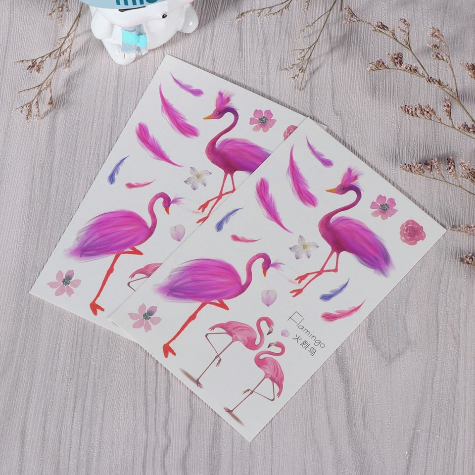 6pcs Waterproof Flamingo Stickers Creative Environment Protection Body ...