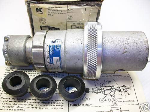 ⭐NEW IN BOX⭐ HUBBELL/KILLARK WP-603D345S 60-Amp PIN&SLEEVE PLUG 2W 3P ...