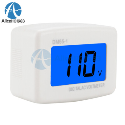 DM55-1 LCD Digital Voltmeter Wall Plug Socket Voltage Tester EU US 110V ...