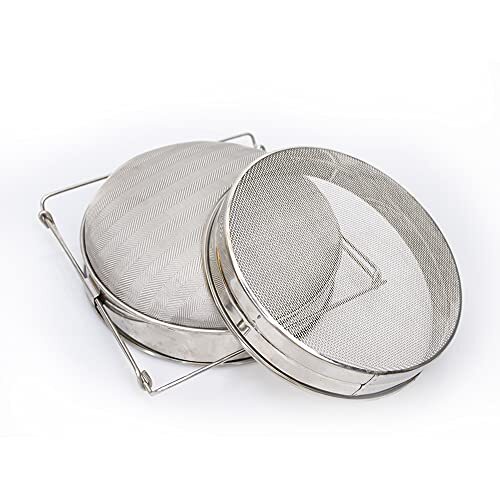 Stainless Steel Honey Strainer Double Sieve Debris Extractor Mesh ...