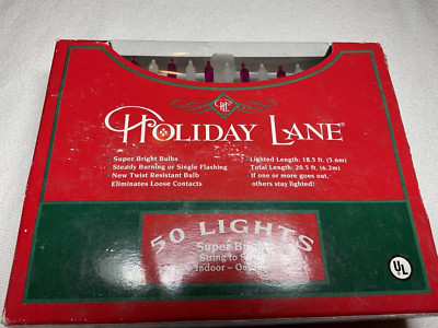 HOLIDAY LANE CHRISTMAS String TO STRING Lights (50) PINK WHITE INDOOR ...