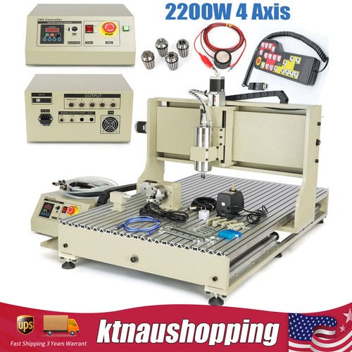 USB 4 axis CNC 6090Z 2.2KW CNC Router Small Wood Metal Engraving ...