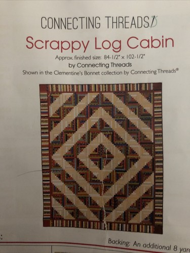 Connecting Threads Scrappy Log Cabin 84 1/2” X 102 1/2” Quilt Kit | eBay