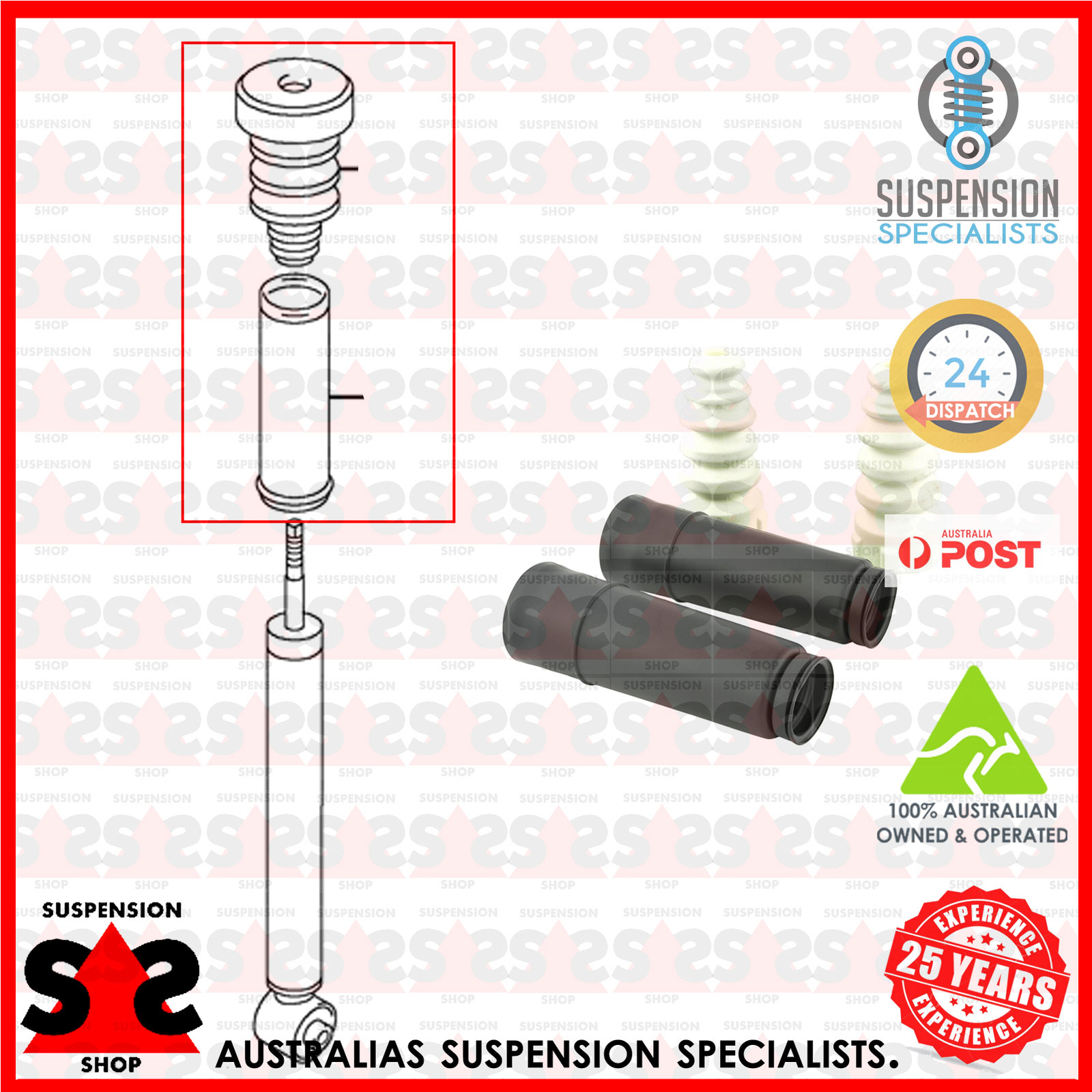 Rear Axle Dust Cover Kit, Shock Absorber Suit SKODA Yeti (5L) 1.8 TSI ...