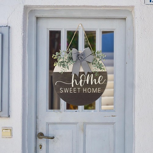 Front Door Hanging Sign Decorative Wall Decor Plaque for Home Outdoor ...