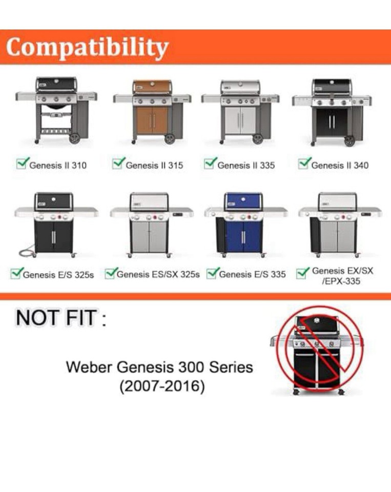 Grisun 7599 Cast Iron Griddle for Weber Genesis II 300/600 Series ...