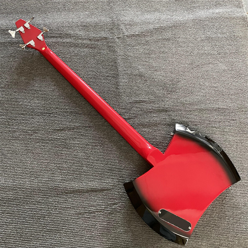 Custom Red Axe 4 Strings Electric Bass Guitar Neck Through Body ...