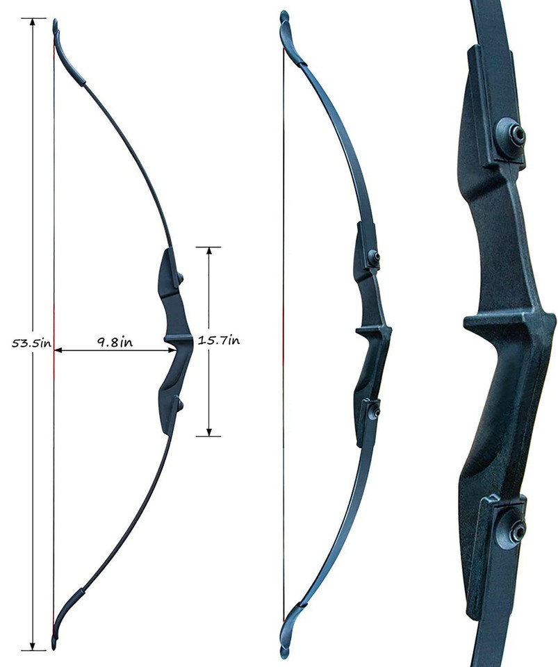 57'' Archery Takedown Double Rest Recurve Bow Arrow Sets for Beginner ...