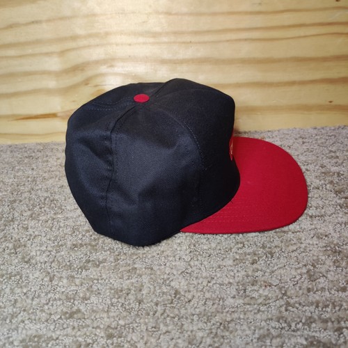 Vintage Chore Time Snapback Hat Cap Trucker Logo Farm Red Black MADE IN ...