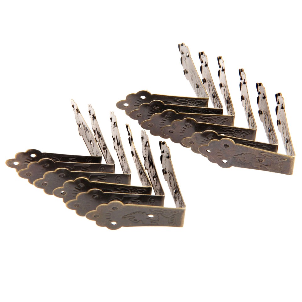 Antique Chest Decorative Corner Protector Guard Wood Case Box Desk Edge ...