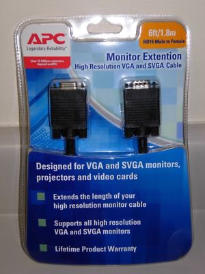 APC High Resolution Monitor Extension Cable. 6 ft. NEW 6201 | eBay